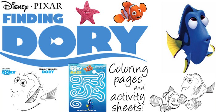 Finding Dory Printable Coloring Pages and Activity Sheets