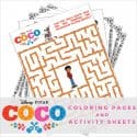 Disney-Pixar's Coco Coloring Pages and Activity Sheets