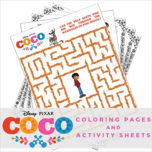 Disney-Pixar's Coco Coloring Pages and Activity Sheets