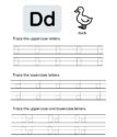 Free Letter D Tracing Worksheet – Uppercase & Lowercase PDF