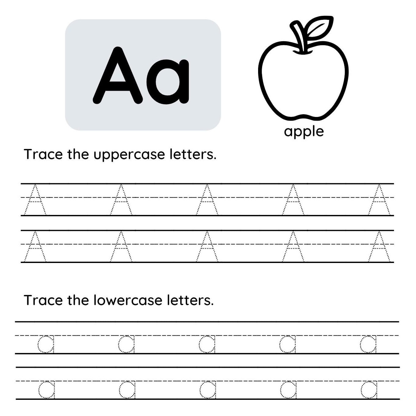 Free Letter A Tracing Worksheet – Uppercase & Lowercase